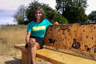Surrey Samaritans volunteer designs bench for new Godalming greenspace ...